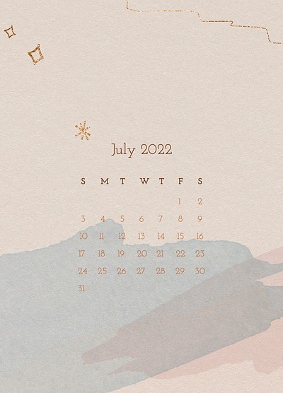 2022 July calendar template, abstract | Premium PSD Template - rawpixel