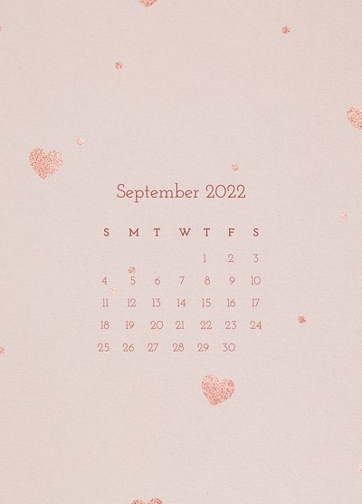2022 September calendar template, cute | Free PSD Template - rawpixel