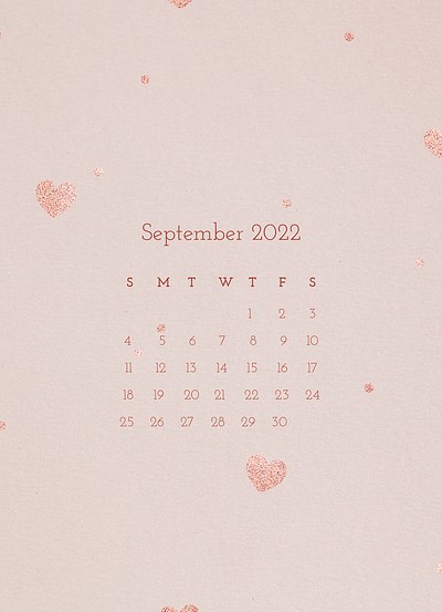 Pink 2022 September calendar, printable | Premium Photo - rawpixel