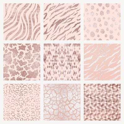 Rose gold animal skin patterns | Premium Vector - rawpixel