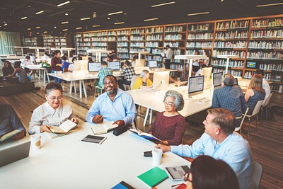 Seniors studying together library | Premium Photo - rawpixel