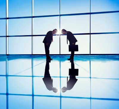 Two businessmen bowing in respect | Premium Photo - rawpixel