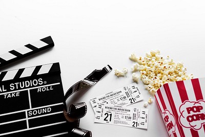 Movie objects on whita background | Premium Photo - rawpixel