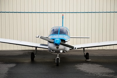 Blue front propellor plane outside | Free Photo - rawpixel