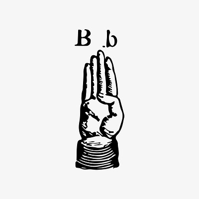 Sign language letter B What | Free Photo Illustration - rawpixel