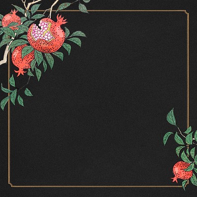Pomegranate border frame design element | Premium PNG - rawpixel