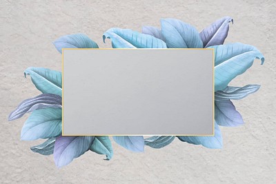 Blue leafy rectangle gold frame | Premium Vector - rawpixel