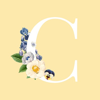Floral capital letter C alphabet | Premium Vector - rawpixel