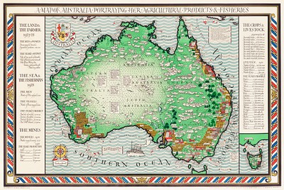 Poster "A Map Australia" (1930) | Free Photo Illustration - rawpixel