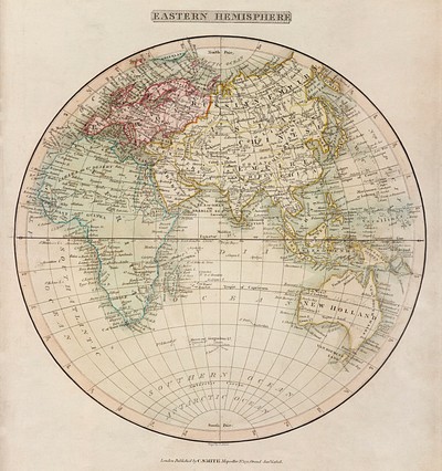 Eastern Hemisphere (1808) C. Smith. | Free Photo Illustration - rawpixel