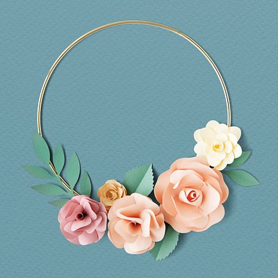 Round gold frame paper craft | Premium PSD - rawpixel