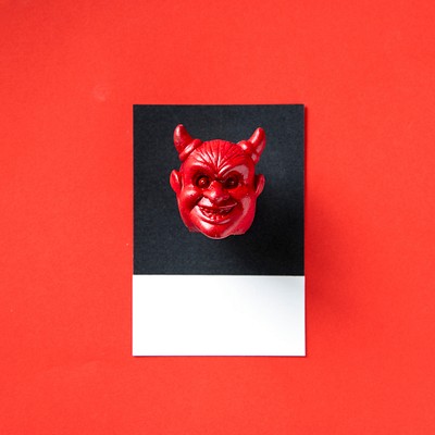 Red horned evil face head | Premium Photo - rawpixel