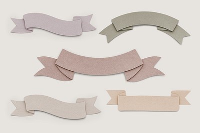 Pale earth tone ribbon paper | Premium PSD - rawpixel