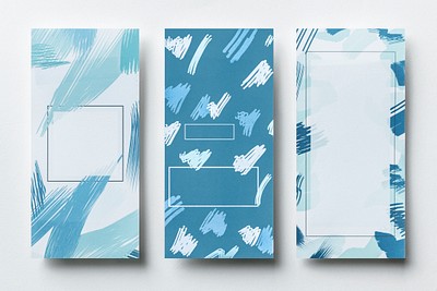 Three blue themed card mockups | Premium PSD Mockup - rawpixel