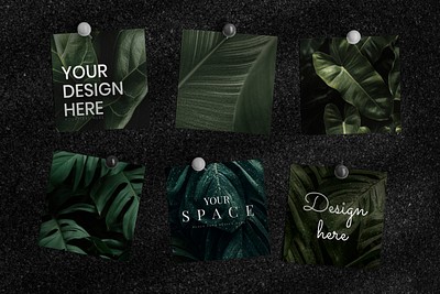 Note mockup psd, leaf patterned | Premium PSD Mockup - rawpixel