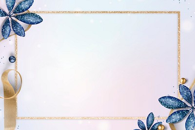 Glittery blue leaves rectangle frame | Premium PNG - rawpixel