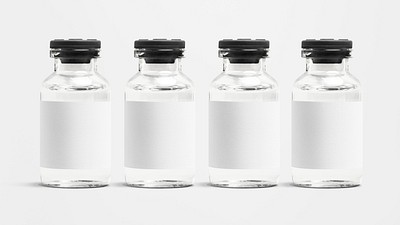 Four injection vial bottles psd | Premium PSD Mockup - rawpixel