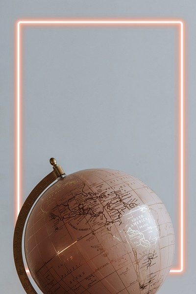 Pink globe sphere and frame | Premium PSD - rawpixel