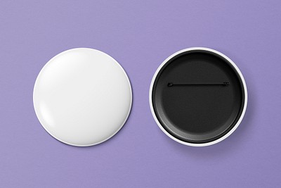 White pin badge, realistic stationery | Free Photo - rawpixel