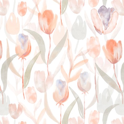 Floral background, seamless pattern watercolor | Premium Vector ...