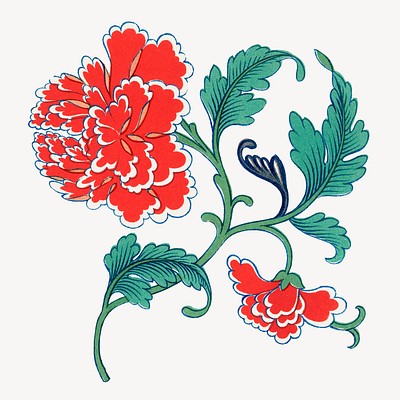 Red floral pattern, Examples Chinese | Free Photo - rawpixel