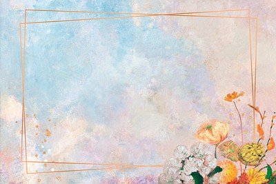 Flowers framed pastel background vector | Premium Vector - rawpixel