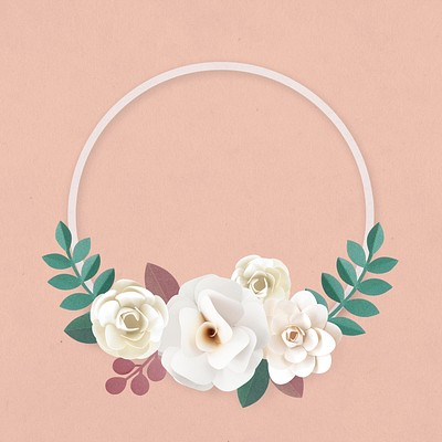 Round paper craft flower wreath | Premium Photo - rawpixel