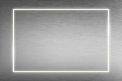 Rectangle white neon frame on a silver | Premium Vector - rawpixel