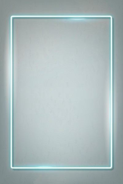 Rectangle blue neon frame on a gray | Premium Vector - rawpixel