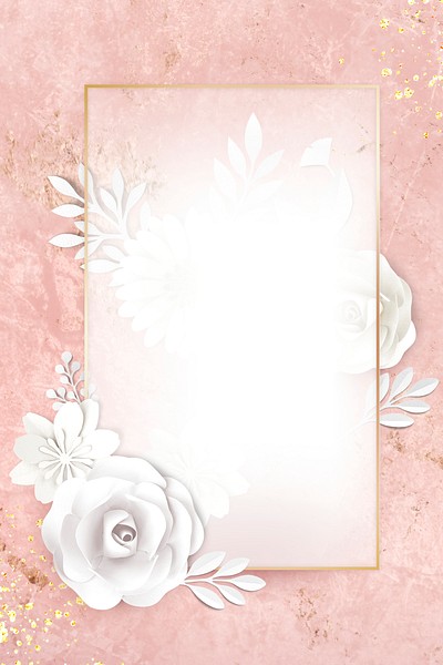 Rectangle paper craft flower frame | Premium PSD - rawpixel