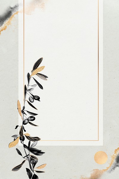 Rectangle gold frame olive branch | Premium PSD - rawpixel