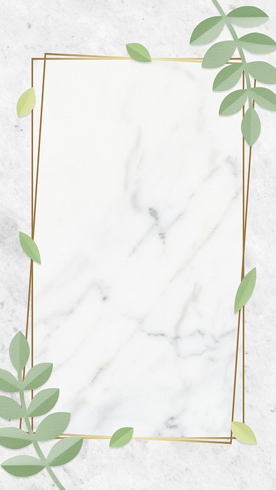 Leafy rectangle golden frame mobile | Premium Photo - rawpixel