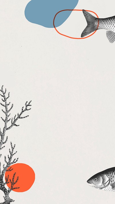 Vintage fish frame art vector | Premium Vector - rawpixel