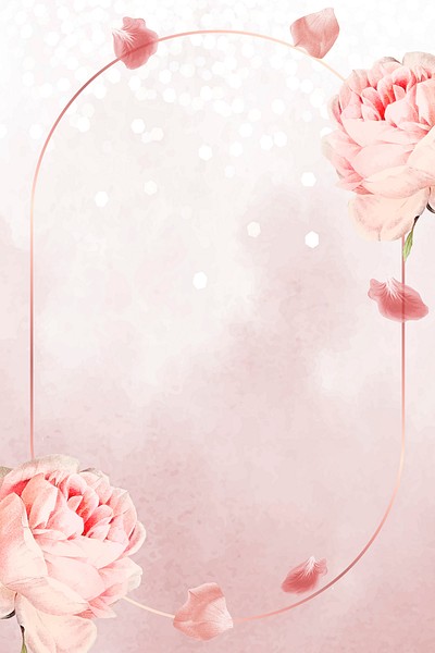 Oval pink rose frame vector | Premium Vector - rawpixel