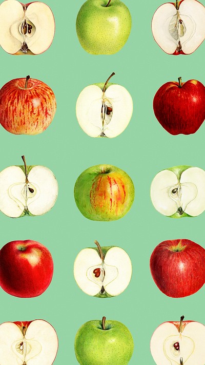 Hand drawn apple patterned background | Premium PSD - rawpixel