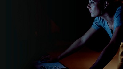 Woman using computer dark | Premium Photo - rawpixel
