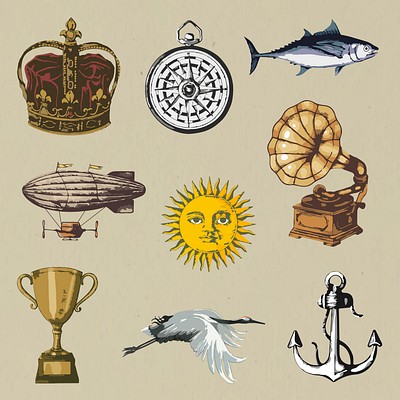 Vectorized object design element set | Premium PNG - rawpixel