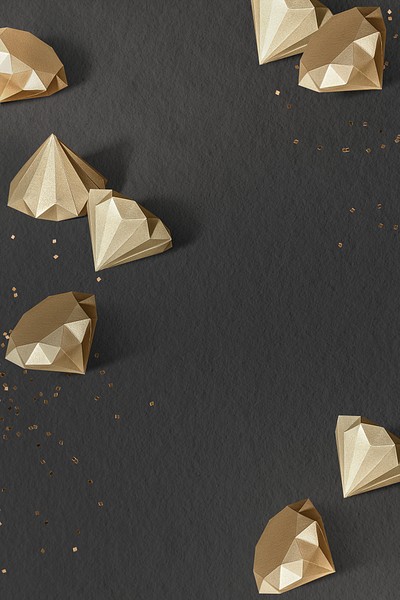 Gold paper craft textured diamond | Premium PSD - rawpixel