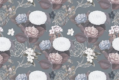 Hand drawn desaturated flower pattern | Premium Photo - rawpixel