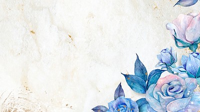 Watercolor blue rose border on marble | Premium Photo - rawpixel