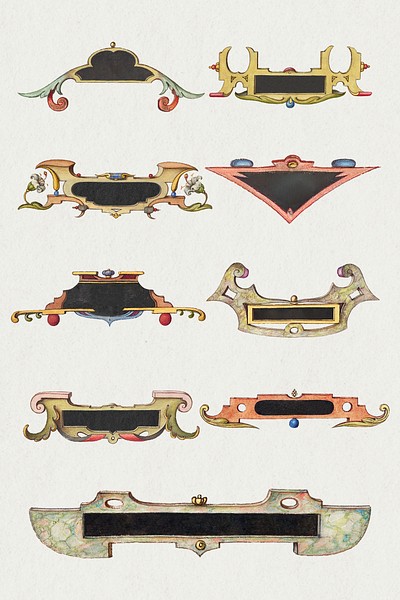 Victorian signboard frame set psd | Premium PSD - rawpixel