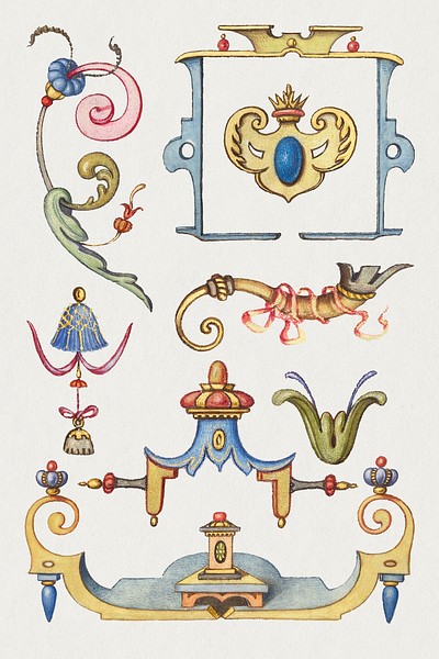 Victorian ornamental objects hand drawn, | Premium Photo - rawpixel