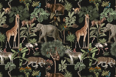 Jungle png animal pattern transparent | Premium PNG - rawpixel