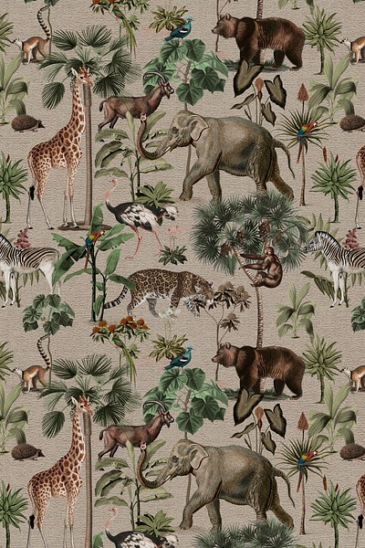 Jungle png animal pattern transparent | Premium PNG - rawpixel