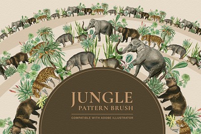 Wildlife editable pattern brush vector | Premium Vector - rawpixel