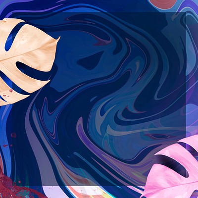 Blue fluid art frame psd | Premium PSD - rawpixel