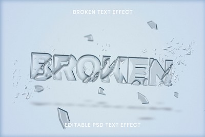 Broken glass text effect psd | Premium PSD Add-on - rawpixel