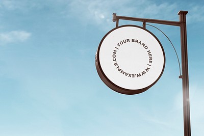 Round sign post mockup png | Premium PNG - rawpixel