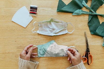 Woman stitching a face mask | Free Photo - rawpixel