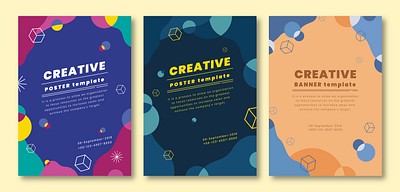 Creative poster templates vector set | Premium Vector - rawpixel